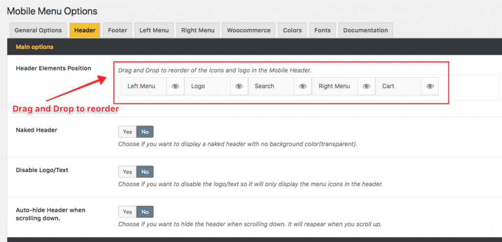 Enable Woocommerce Cart Menu Wordpress Mobile Menu Plugin